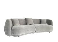 China 100% Polyester Fabric Sectional Sofa Grey 314 cm Wide High Density Foam Cushions for sale