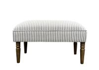 China Striped Fabric Rectangular Ottoman Footstool 60x40x42 cm with Timber Legs for sale