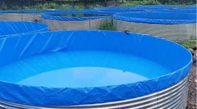 China High Density Galvanized Sheet Tarpaulin Fish Tank 5M D 1.45M H for sale