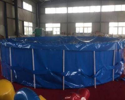 China 500 Cubic Fish Pond Plastic Tank With Folding Frame Exteriors Custom Colors Collapsible Fish Tank for sale