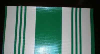 China Striped Fire Retardant Tarpaulin PVC Laminates TL550 Hot Melt Coating High Strength Material for sale
