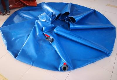 China Round Shape Collapsible PVC Coated Fish Pond Tank Material Tarpaulin Cover Collapsible Fish Tank for sale