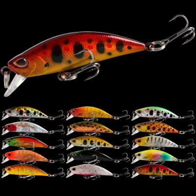 15 Farben 6cm/5G Sinking Minnow Fischen Köder Mullet, Perch,Wels Plastik Festköder