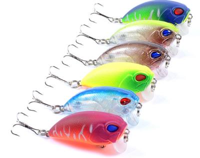 China 6 Kleuren 5.1cm/7.2g 8# Haakjes 3D Ogen Plastic Hard Bait 0.30m-0.9M Drijvende Crank Vislok for sale