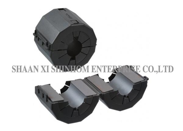 Cylindrical Ferrite Split Core , Snap On Ferrite EMI Suppression Cable Cores