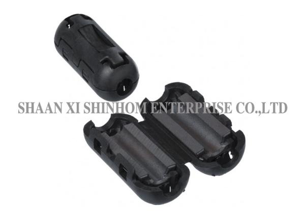 Cylindrical Ferrite Split Core , Snap On Ferrite EMI Suppression Cable Cores