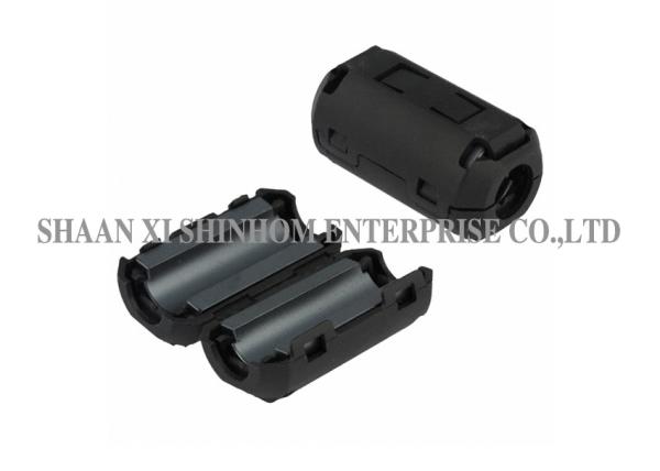Cylindrical Ferrite Split Core , Snap On Ferrite EMI Suppression Cable Cores