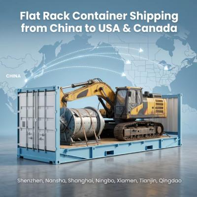China OOG Special Container Flat Rack Container Shipping For Heavy Cargo Transport With DDP for sale