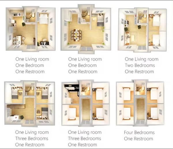 Maison de luxe de 40 et 20 pieds mobile de 2 lits Container maison pliable maison préfabriquée évolutive