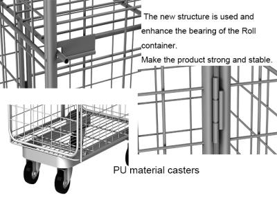 Cina La sicurezza completa ha galvanizzato il carrello sistemabile dei pallet della gabbia del rotolo in vendita