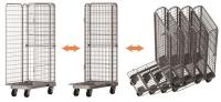 China Full Security Galvanized Roll Cage Pallet Nestable Trolley 500kg Capacity for sale