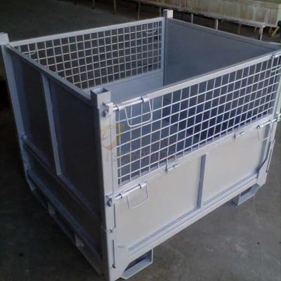 Cina Stoccaggio Mesh Collapsible Pallet Cage Stillage di Powdercoating resistente in vendita