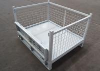 China Self Locking Wire Mesh Pallet Cage Storage Box 1200x1000x890mm 4 Way Forklift for sale