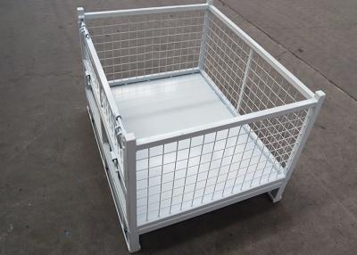 China De zelfsluitende Stijve Stellage van Draadmesh pallet cage storage boxes Te koop