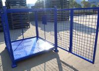 China Lockable Wire Mesh Pallet Cage 1500kg Capacity 4 Way Forklift Access for sale