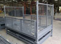 China Stackable Lifting Stillage Pallet Storage Cage Solid Steel Base 1500kg Capacity for sale