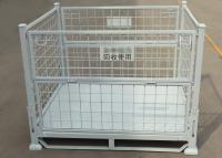 China Stackable Wire Mesh Pallet Cage 1000kg Capacity Collapsible Steel Stillage for Logistics for sale