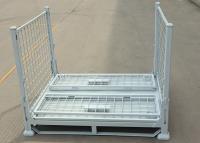 China Stackable Wire Mesh Pallet Cage 1000kg Capacity Collapsible Steel Stillage for Logistics for sale