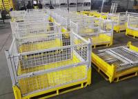 China Lockable Wire Mesh Pallet Cage Container Stillage 1200x1000 4 Way Forklift for sale