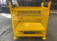 China Rigid Mesh Stackable Steel Stillage Cage Pallet with Wheels 1200x1000mm for sale