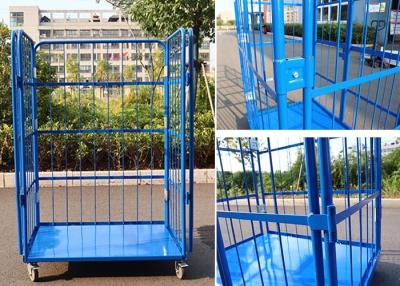 Cina Sicurezza completa del rullo di immagazzinaggio della gabbia del carrello mobile chiudibile a chiave dei pallet in vendita
