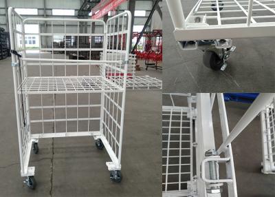 Cina Cavo sistemabile piegante Mesh Security Roll Pallet Trolley 500kg del contenitore della gabbia del rotolo in vendita
