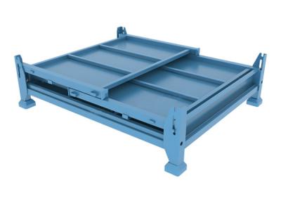 Cina Paletta a cassa d'acciaio pieghevole della gabbia del supporto del ODM con il mezzo portone 1200x1000mm in vendita