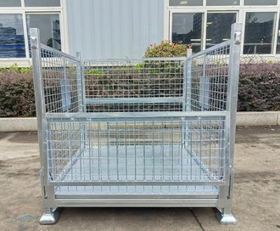 Cina Welded Metal Stillage Pallet Cage With Mesh Sides And Sheet Steel Base in vendita