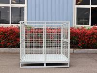 China Blue Wire Mesh Pallet Cage 500-1000kg Capacity Foldable Stackable Storage for sale