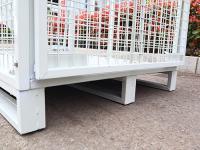 China Blue Wire Mesh Pallet Cage 500-1000kg Capacity Foldable Stackable Storage for sale