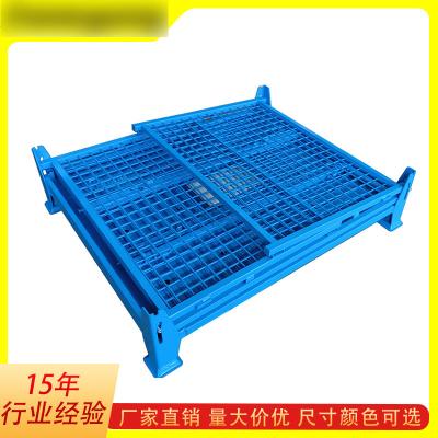 Cina 1000Kg White Metal Pallet Cage Warehouse Stillages Trolley With Wheels in vendita