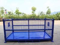 China Customized Steel Collapsible Pallet Cage 1000-2000kg Load Capacity Padlock Locking for sale