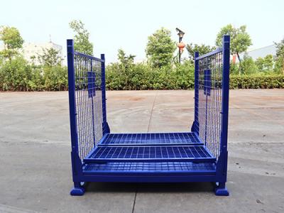 China Move Collapsible Pallet Cage With Powder Coating And Galvanized Mesh Size 50mm X 50mm Te koop