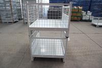 China Galvanized Wire Mesh Pallet Cage 500-1000kg Capacity 2-4 Layers for Warehouse Storage for sale