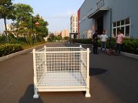 China Industrial Galvanized Wire Mesh Pallet Cage 500-1000kg Load Capacity Foldable Stackable for sale