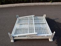 China Industrial Galvanized Wire Mesh Pallet Cage 500-1000kg Load Capacity Foldable Stackable for sale