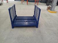 China Wire Mesh Pallet Cage 500-1000kg Capacity Foldable Stackable Warehouse Storage for sale