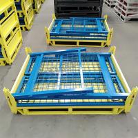 China Heavy Duty Wire Mesh Pallet Cage Collapsible Stackable Storage Container 500-1000kg Custom Size for sale