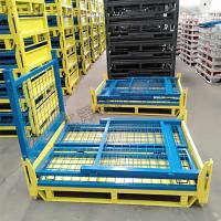 China Heavy Duty Wire Mesh Pallet Cage Collapsible Stackable Storage Container 500-1000kg Custom Size for sale