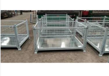 Cina Powder Coated Steel Stillage Pallet Cage 800mm Depth Foldable in vendita