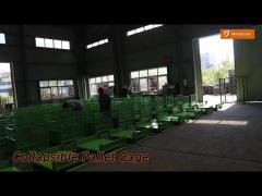 Metal Collapsible Pallet Cage Q235 Powder Coating Green For Warehouse