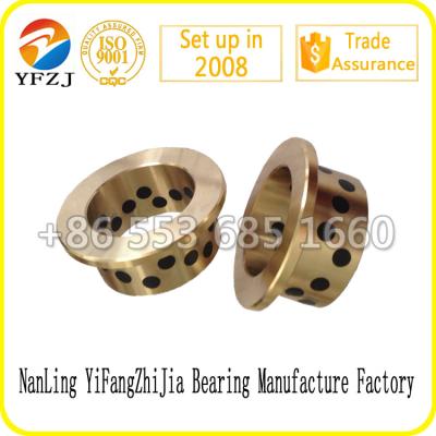 China JFB series Oilless Solid inlaid copper bushing Flange graphite bronze bushes for sale