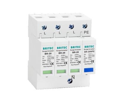 BR-20 Type 2 Surge Lightning Arrester 3P+1 T2  Thunder Protector Spd T2
