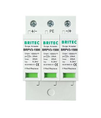 중국 BRPV3-1500 2형 전압장치 차단기 태양계 보호기 1500V DC PV 전압장치 보호기 Spd 판매용