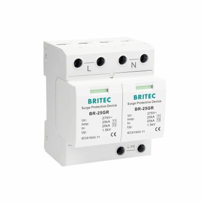 中国 BR-25GR 2P 型 1 オーバージェス保護装置 50KA 単相 SPD スパークギャップ spd tuv ac オーバージェス・アレスター 販売のため