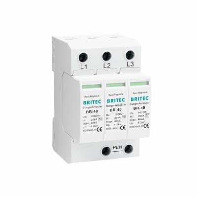 China BR-40 1000 3P Type 2 Surge Protector 690V/1000V 3 Phase wind power Surge Protection Device SPD high-voltage ac surge protector for sale