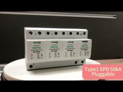 Br-50GR 275 3P-van de het Type 1schommeling van SPD Ac van de het Beschermende Apparatenbliksem de Remhaakt1 T2 In drie stadia