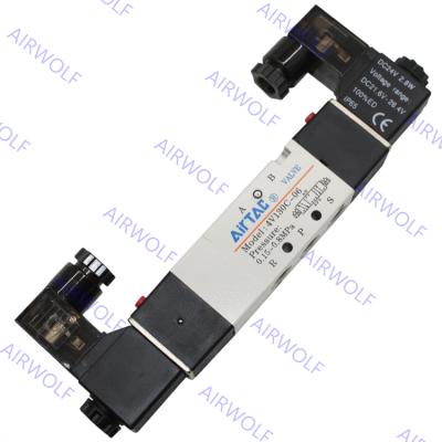 Cina Valvole a solenoide elettriche in lega di alluminio AIRTAC serie 4V100 a 5/2 vie, 5/3 vie M5 1/8 con pressione di esercizio 0,15~0,8 MPa e intervallo di temperatura di lavoro -20~+70°C in vendita