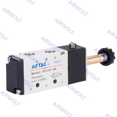 China 4V110-06 4V120-06 4V130-06 AIRTAC Aluminum alloy Electric Solenoid Valves with 1/8" Port Size for 5/2 way, 5/3 way Position for sale