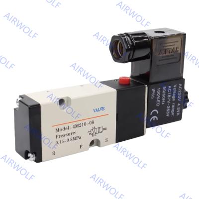 Cina AIRTAC Lega di alluminio 4M Serie 5/2 via Valvole solenoide elettriche 1/8" 1/4" 3/8" con 0.15 ~ 0.8MPa pressione di funzionamento e -20 ~ + 70 °C gamma di temperatura di lavoro in vendita